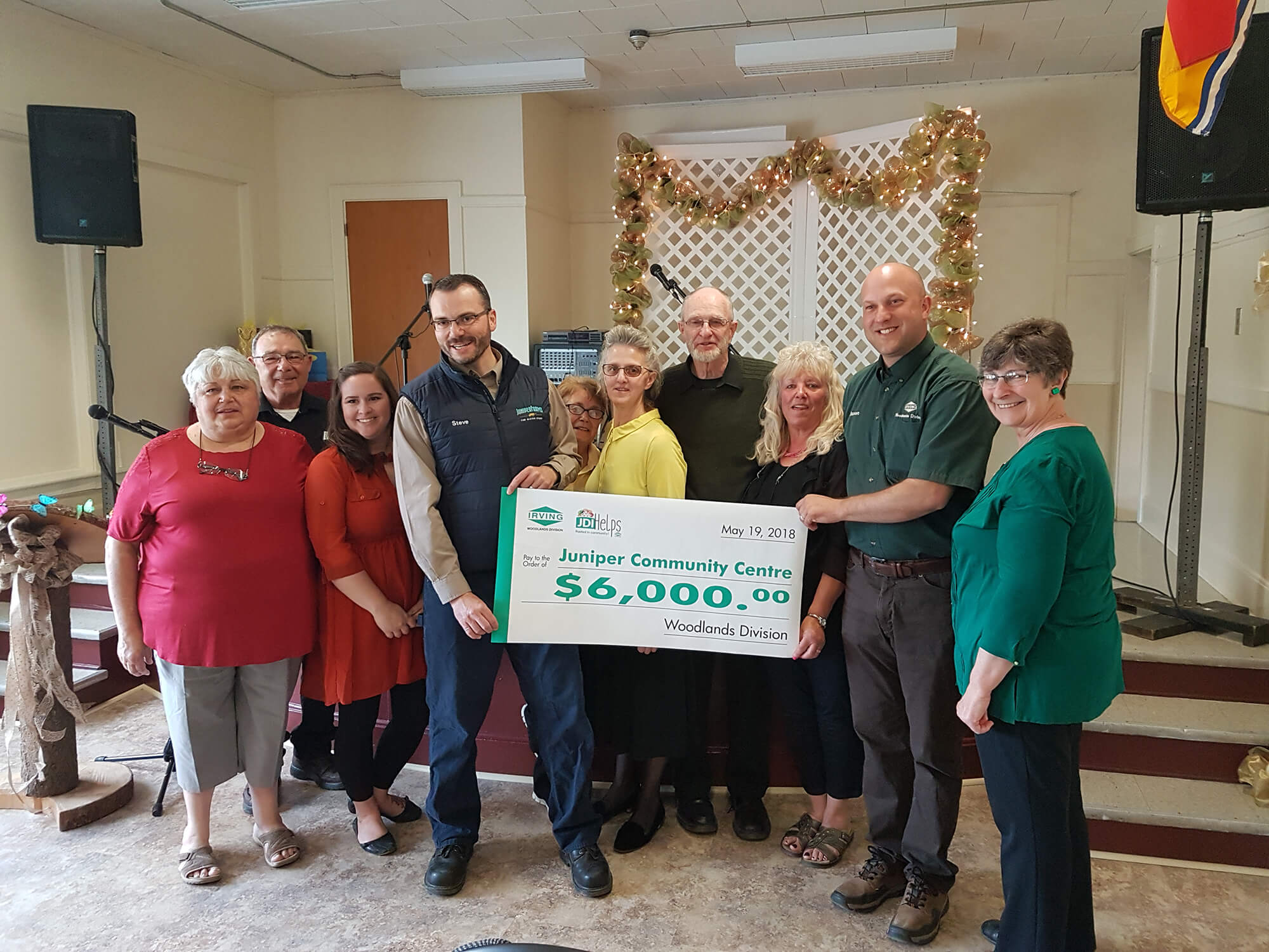 Woodlands Donates to Juniper Community Centre - Stories | J.D. Irving ...